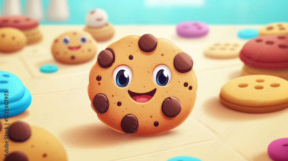 Cookie cracker game interface. Ui game elements, including cartoon windows, options, settings ...