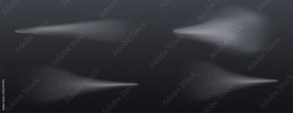 Vector water spray mist collection - realistic transparent dispersed ...