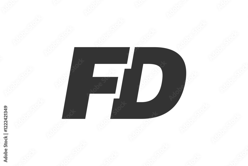 FD Techno Editable Font Logo For Corporate Branding. Bold, Futuristic ...