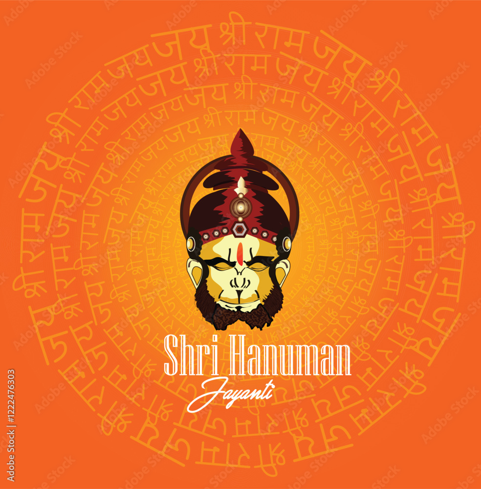 Vector de Stock Jay Shri Ram Happy Hanuman Jayanti celebrates the birth ...