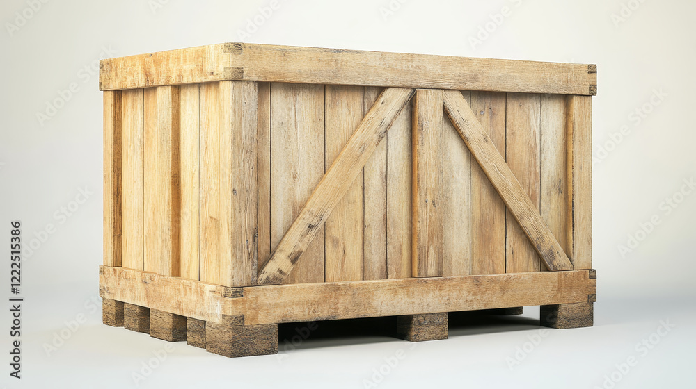 Ilustracja bez tantiem: 3d wooden pallet for crate package isolated ...