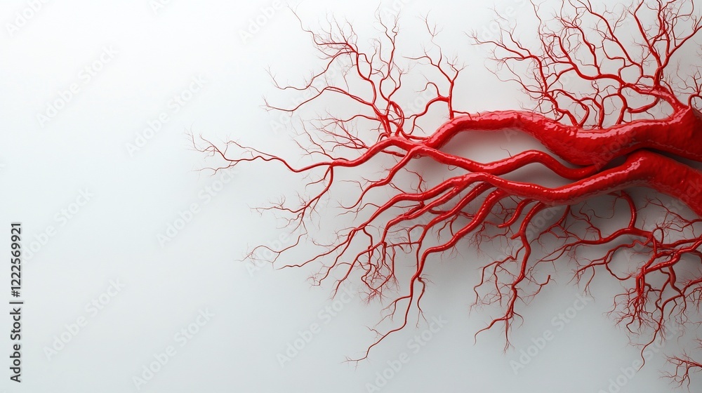 Intricate Vascular Network: A 3D Render of Arteries and Veins Stock ...