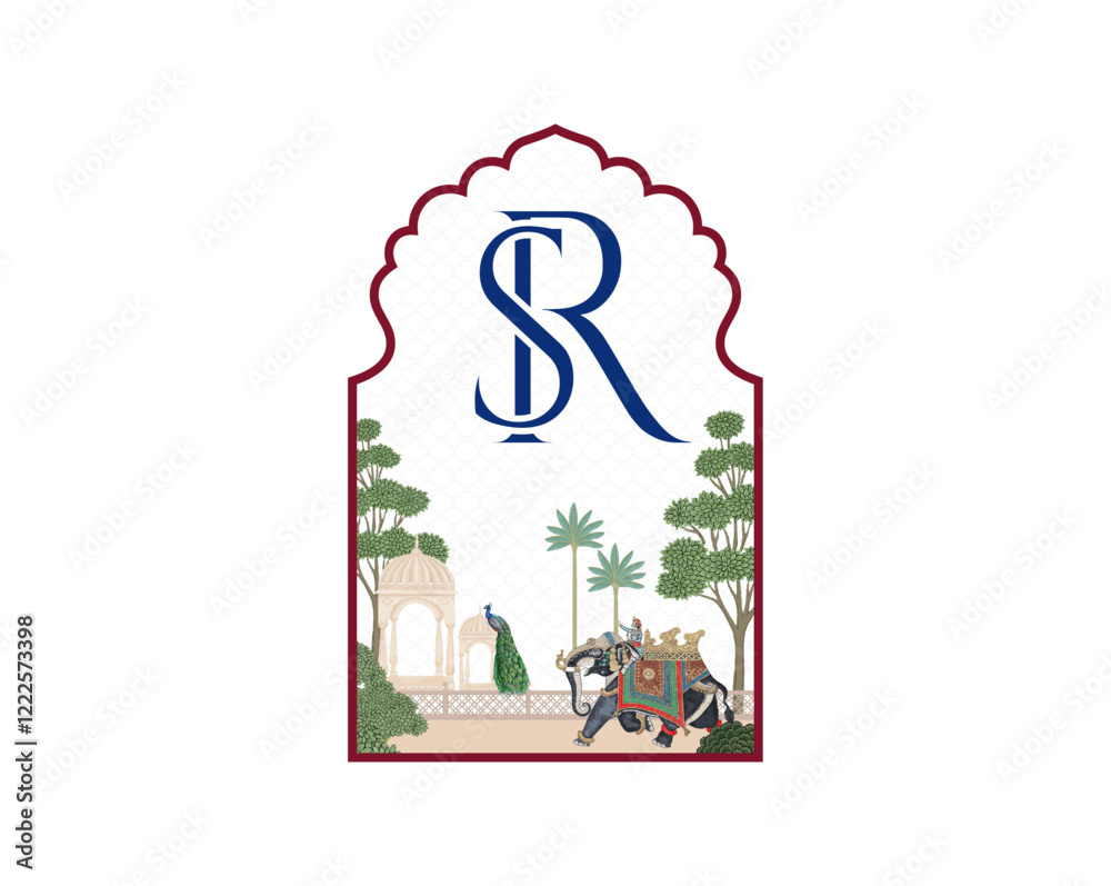 Premium Grand Indian Wedding Logo Design Template Stock Vector | Adobe ...