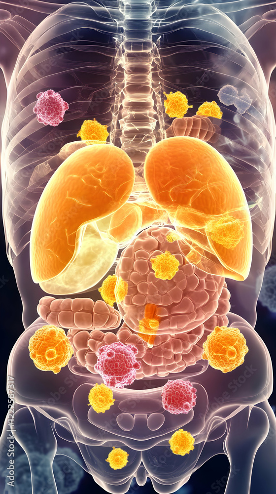3D Medical Illustration Shows Metastatic Cancer Spreading Through the ...
