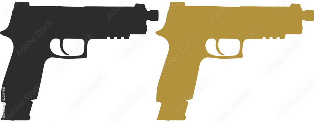 Silhouette of a new model SIG Sauer M17 semi-automatic pistol, icon in ...