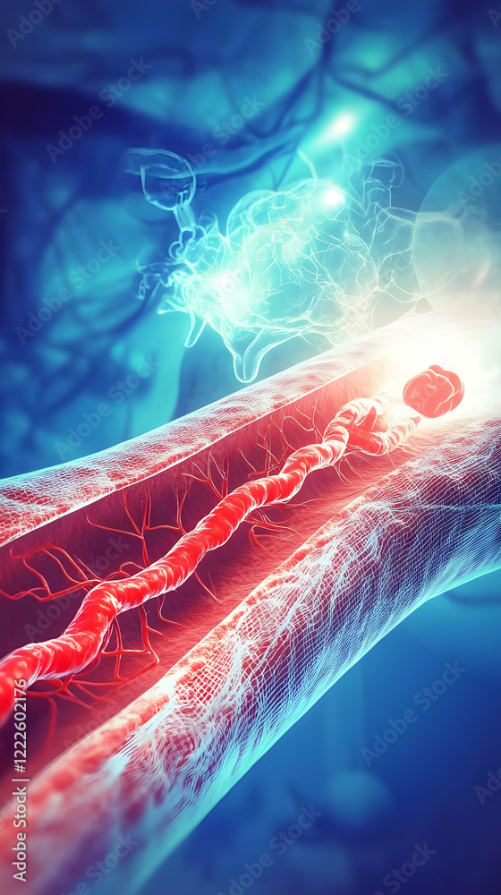 Clogged Artery Shows Blood Clot Formation with Medical Background ...