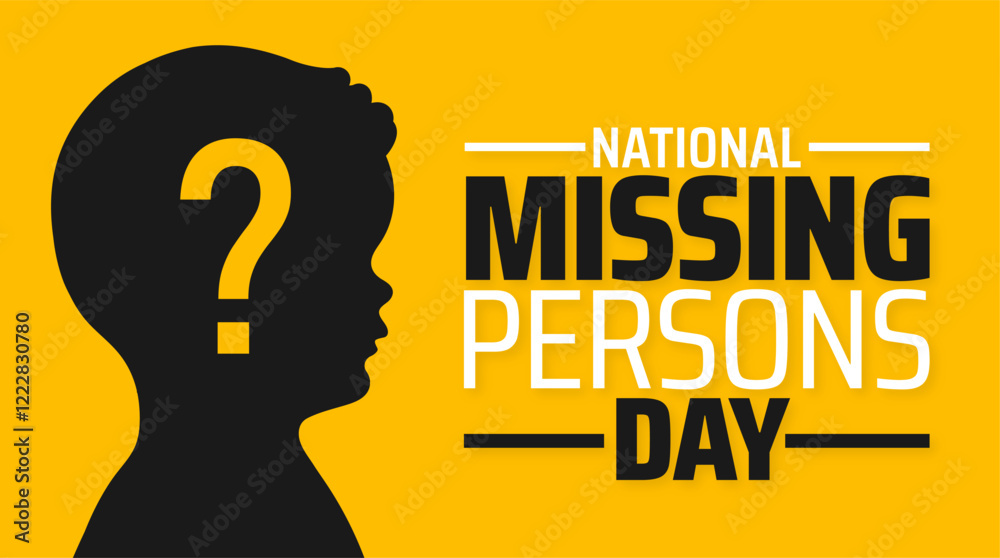 National Missing Persons Day background banner or poster design template. observed every year in ...