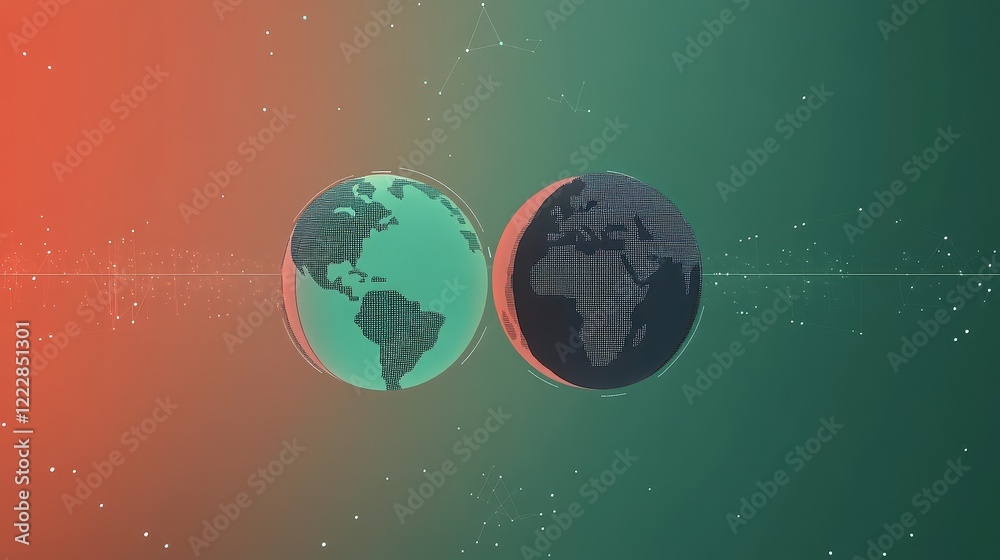 logistics network flat design front view global trade animation Split ...