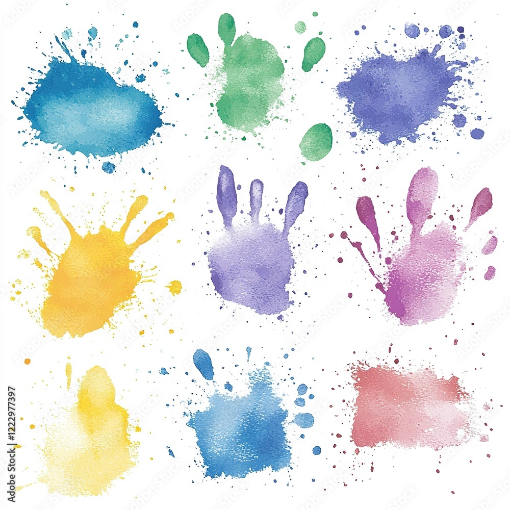 Watercolor color Backgrounds Clipart, Brush strokes illustration ...