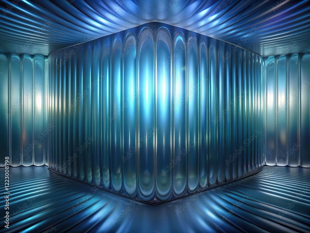 Reeded Glass. Neon color effect on transparent texture for design ...