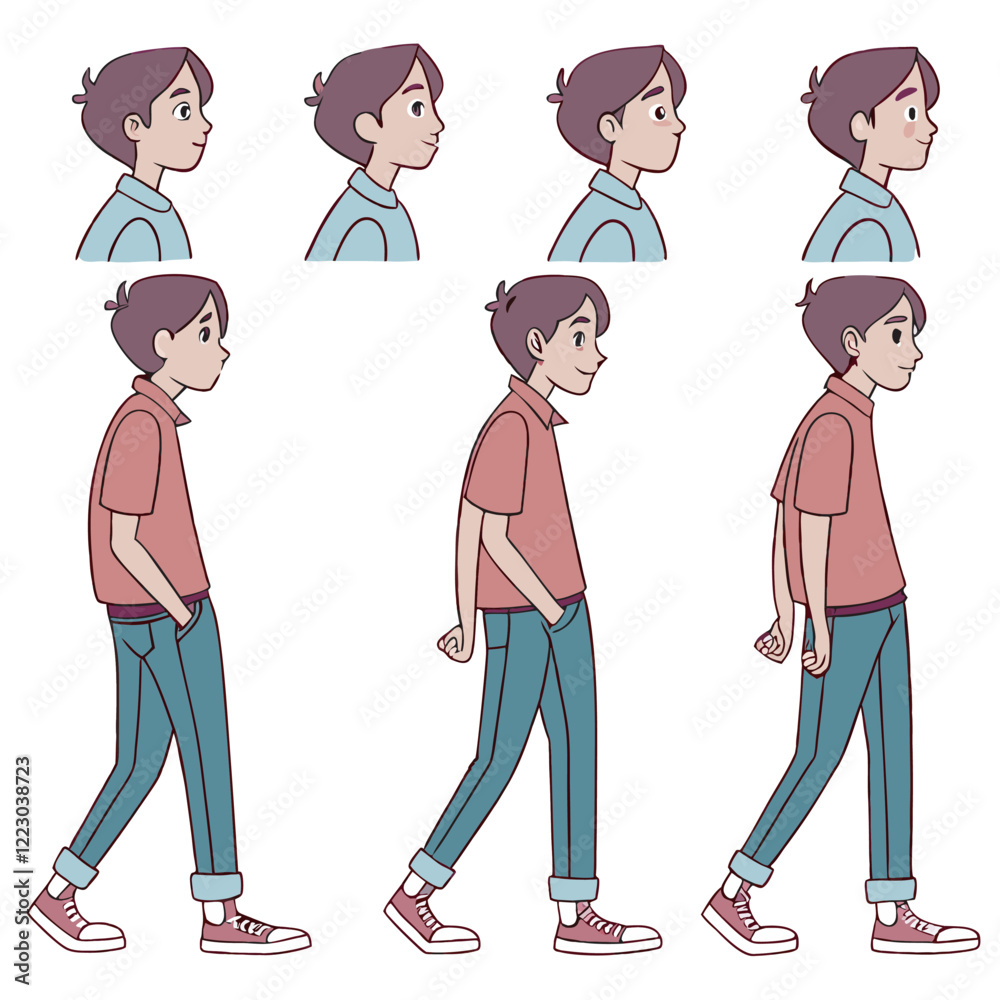 Casual boy character constructor for animation vector illustration ...