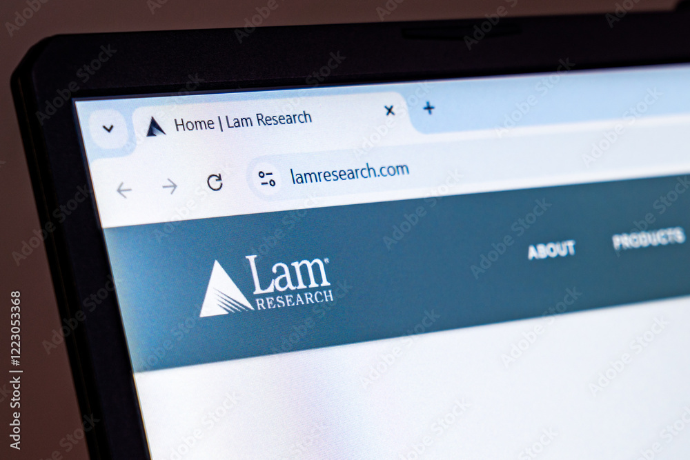 New York, USA - January 22, 2025: Lam Research website displayed on ...