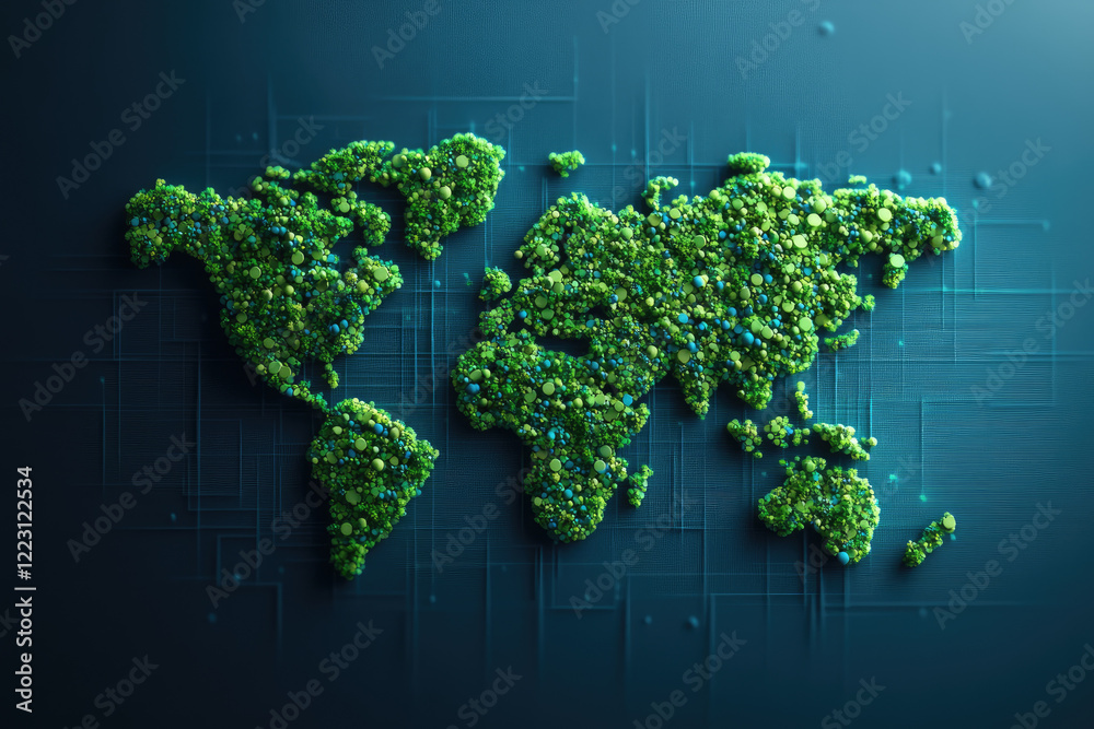 Sustainable development goals in global map infographic digital ...