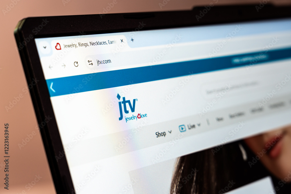 New York, USA - January 20, 2025: JTV website displayed on a screen for ...