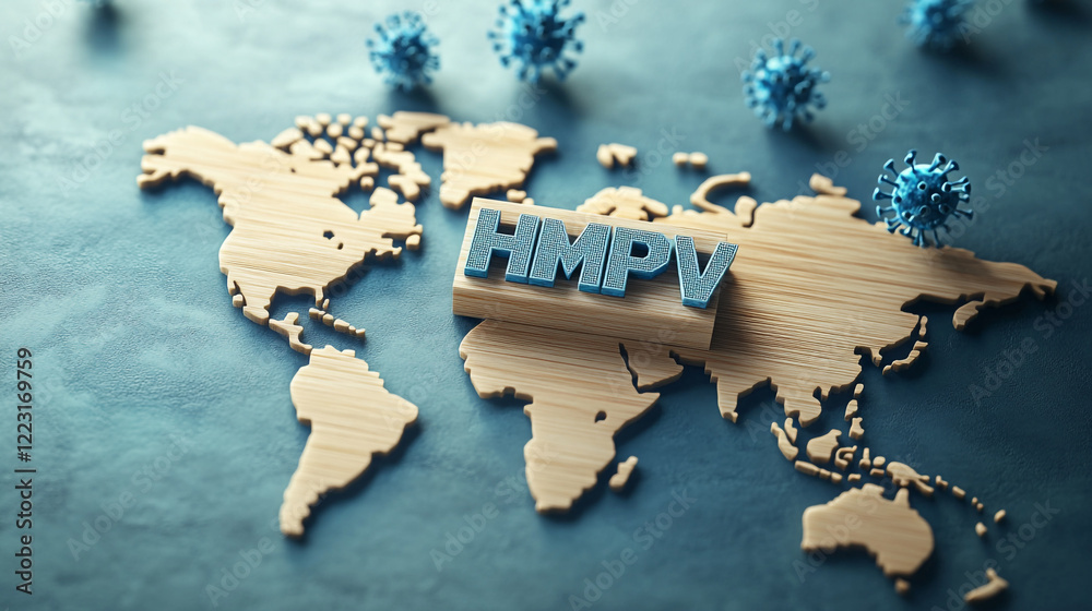 hmpv virus with digital world map visualization, Virus or Viruses ...
