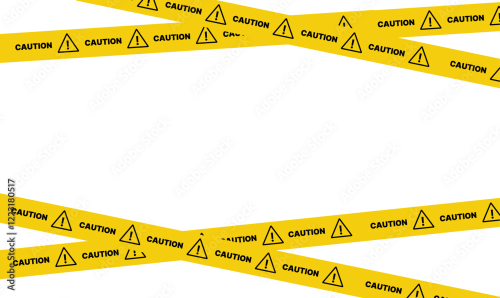 Caution and danger tapes. Warning tape. Black and yellow line striped ...