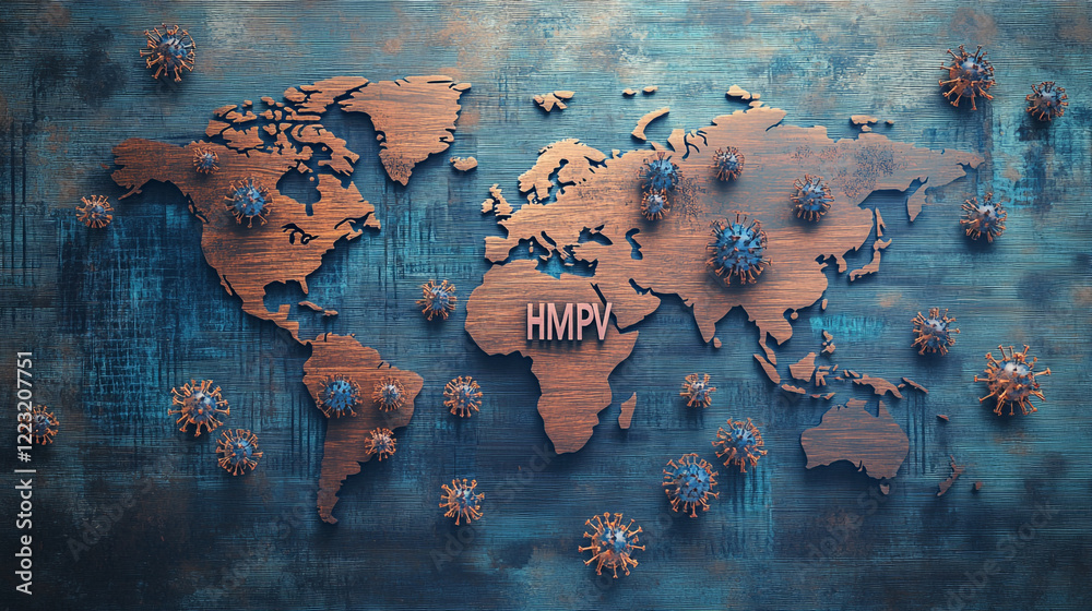 Viral outbreak of Human metapneumovirus or hmpv detailed visualization ...