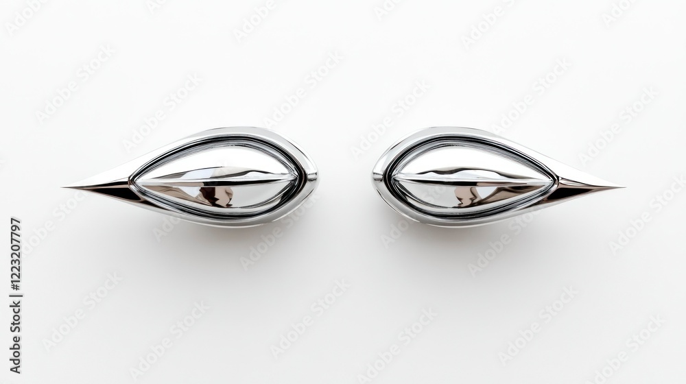 Teardrop-shaped headlights on a classic car urban setting gigapixel ...