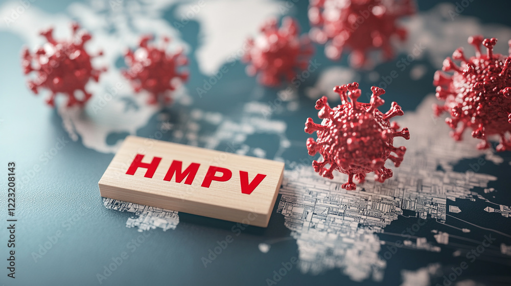 Viral outbreak of Human metapneumovirus or hmpv detailed visualization ...