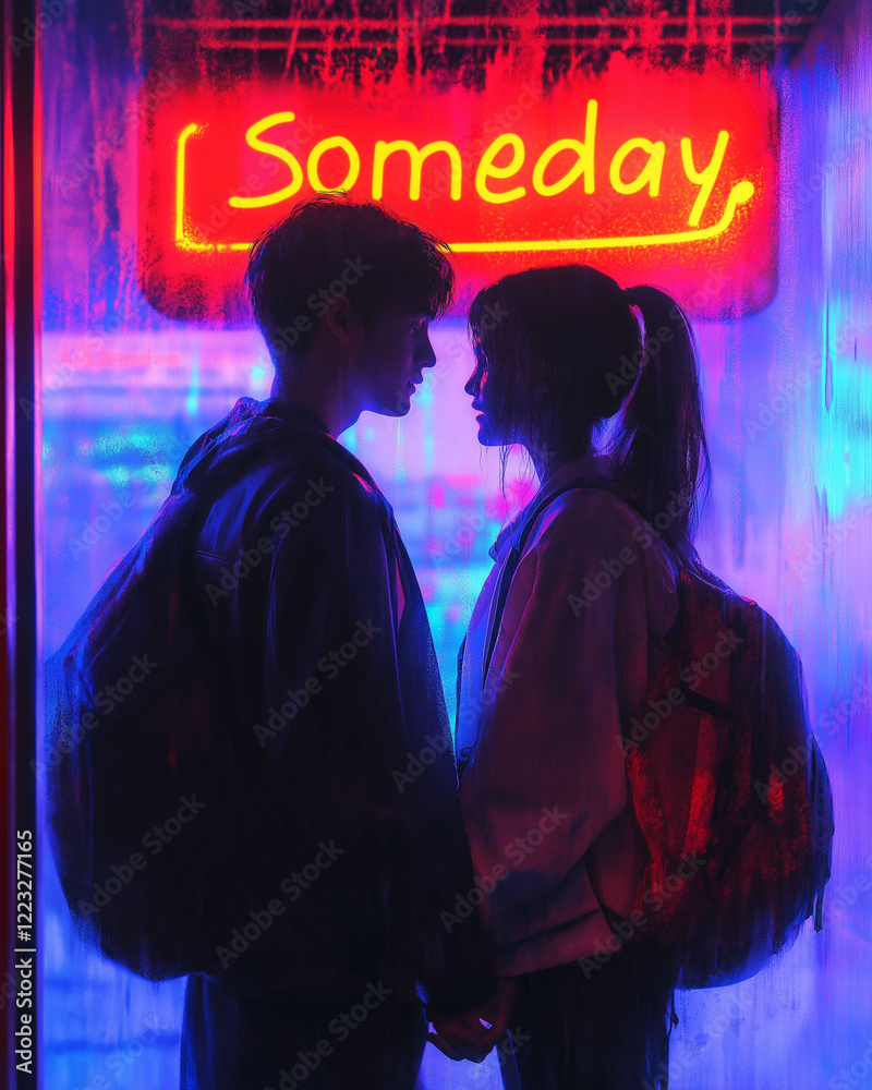 Situationship relationship. Friendship ambiguity. Intimacy. Silhouette ...