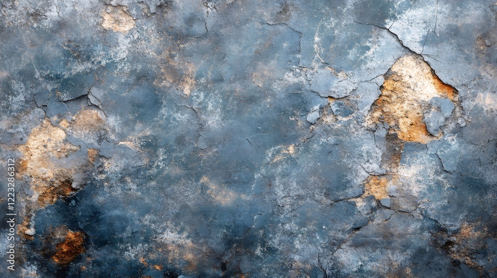 Weathered wall surface showing layers of plaster beneath cracked ...