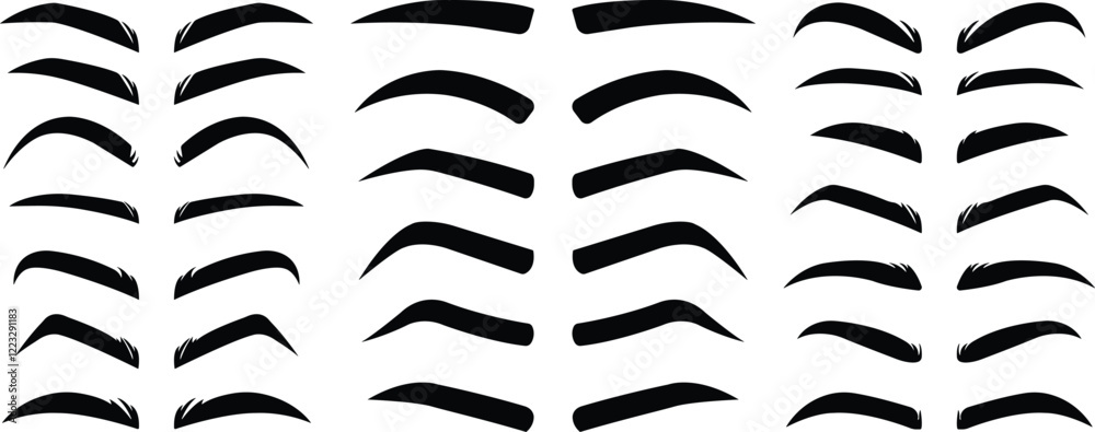 Eyebrows shaping icons in flat set. different style male and female ...