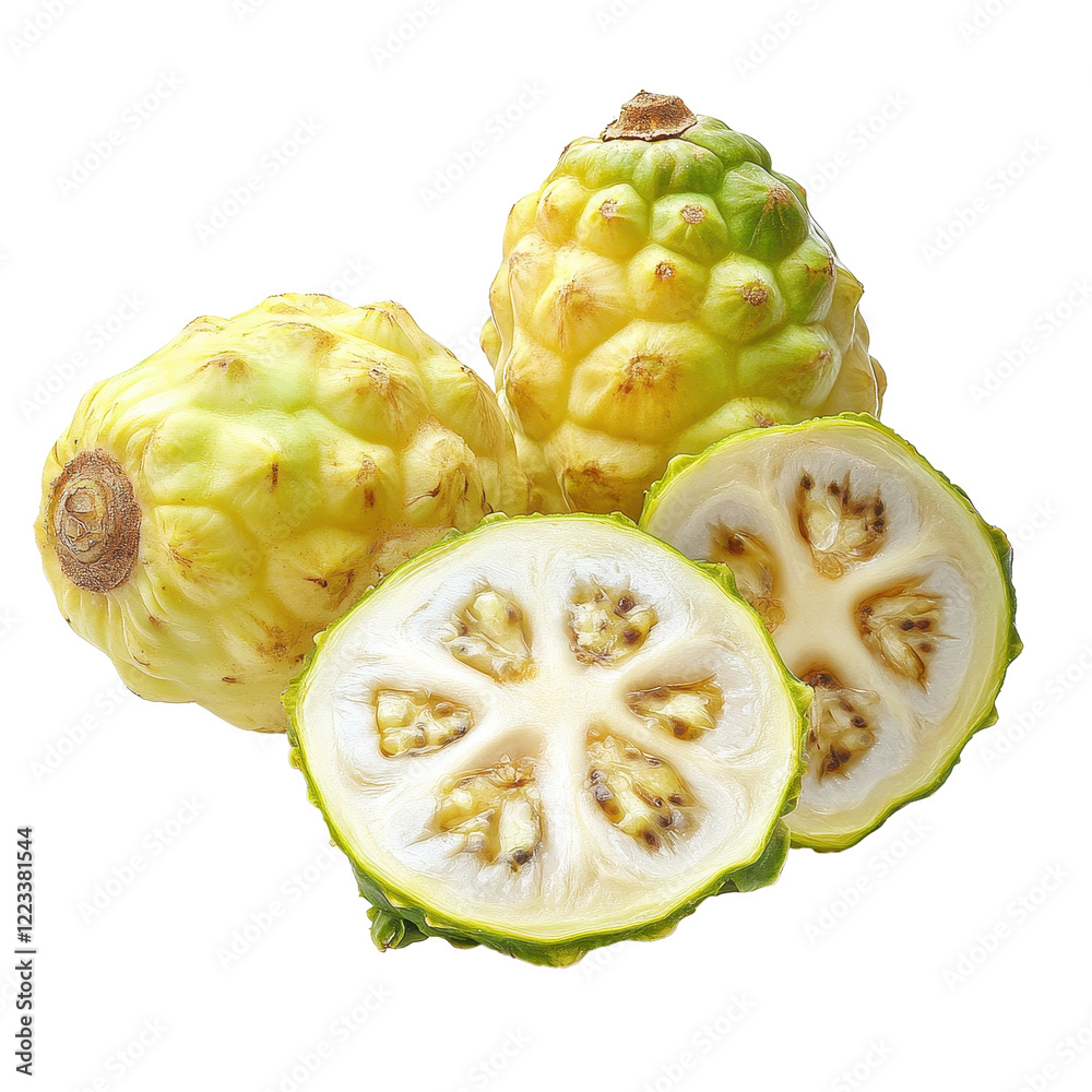Non fruit displayed on a Transparent background with cut sections ...