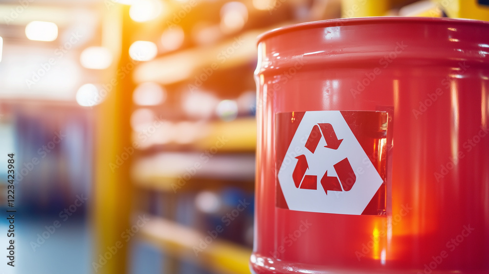 A close-up image of a chemical barrel with a flammable liquid warning ...