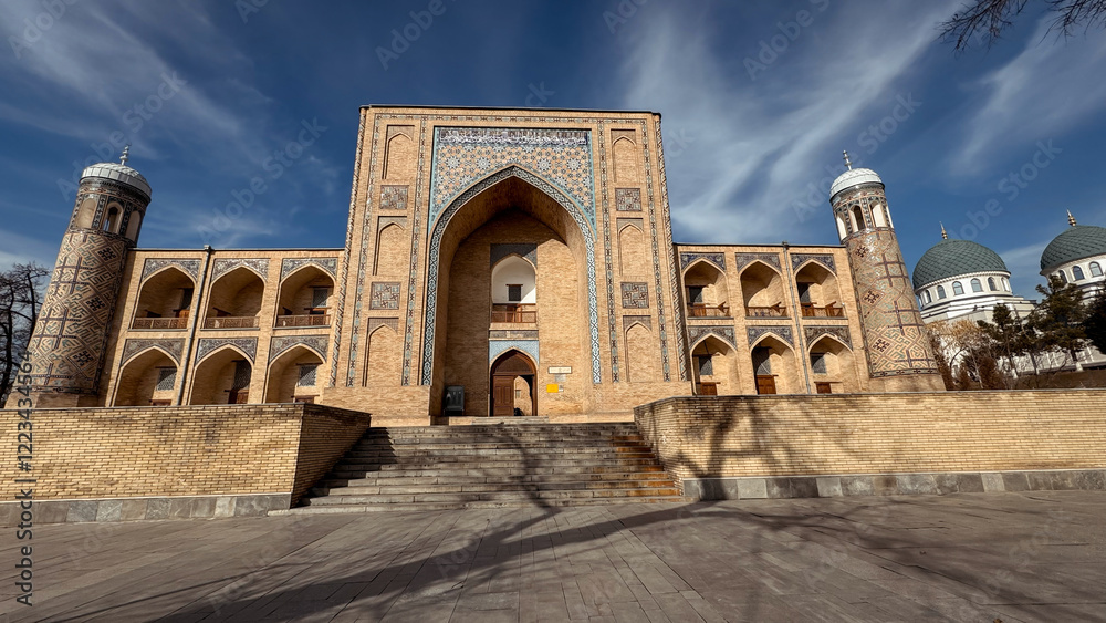 Tashkent, Uzbekistan - 27 January, 2025: Facade of historical place ...