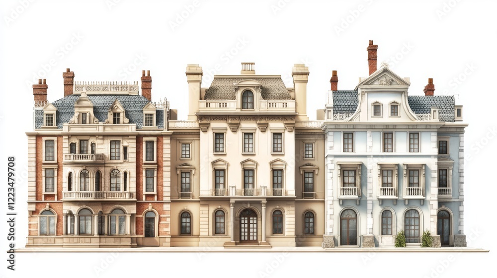 Urban retro colonial style building cartoon vector illustration. Old ...