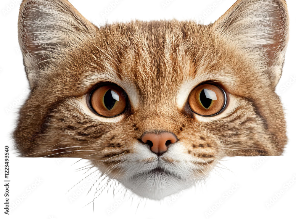 Curious feline peering over white surface, transparent background png ...