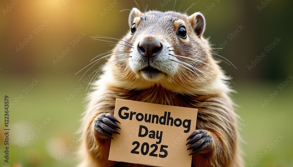 Groundhog Day 2025: Predictions & Symbols Explained Stock Illustration ...