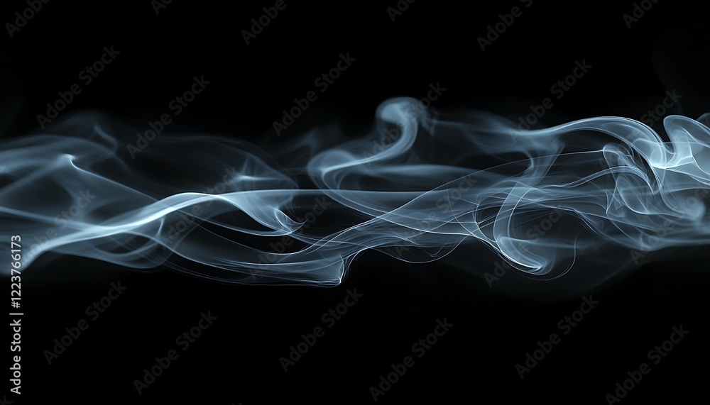 Abstract neon smoke designs in a dark environment, creating mysterious ...