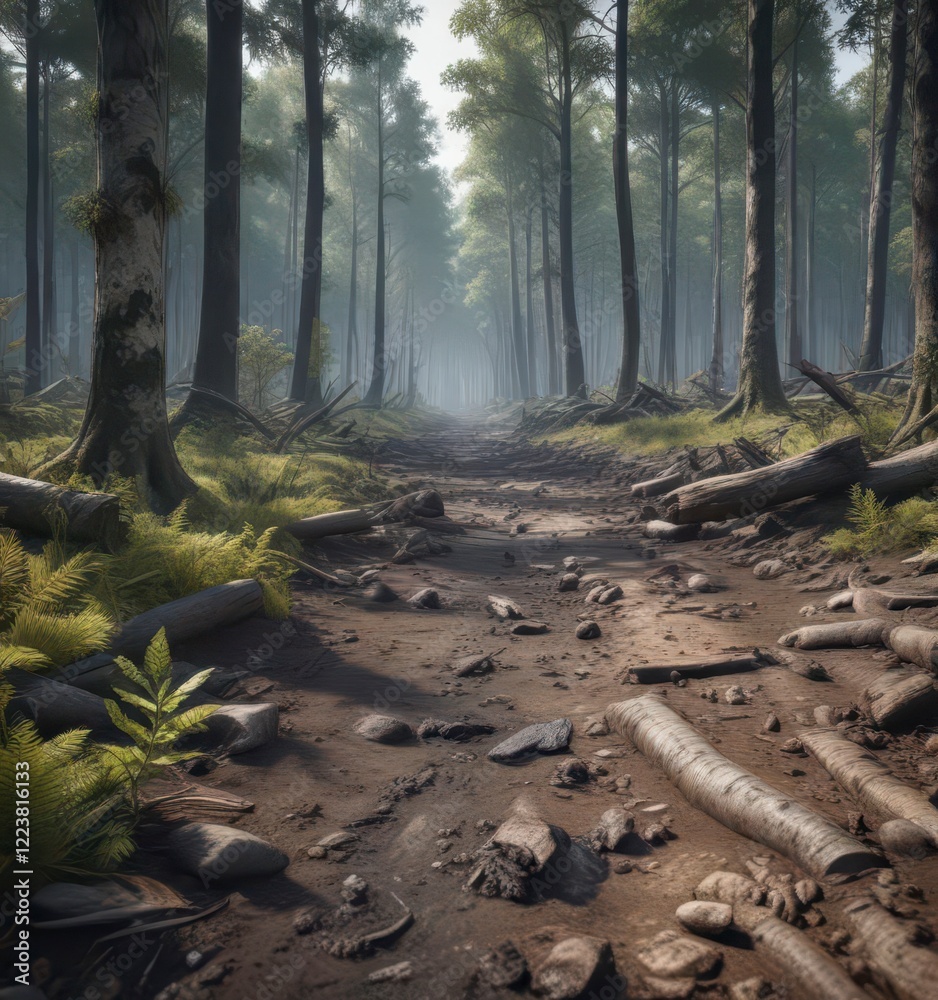 Carbon footprint of a forest after deforestation, carbon emissions ...