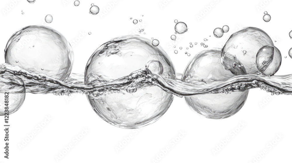 Water Bubbles Abstract: Air bubbles rising and floating on the surface ...