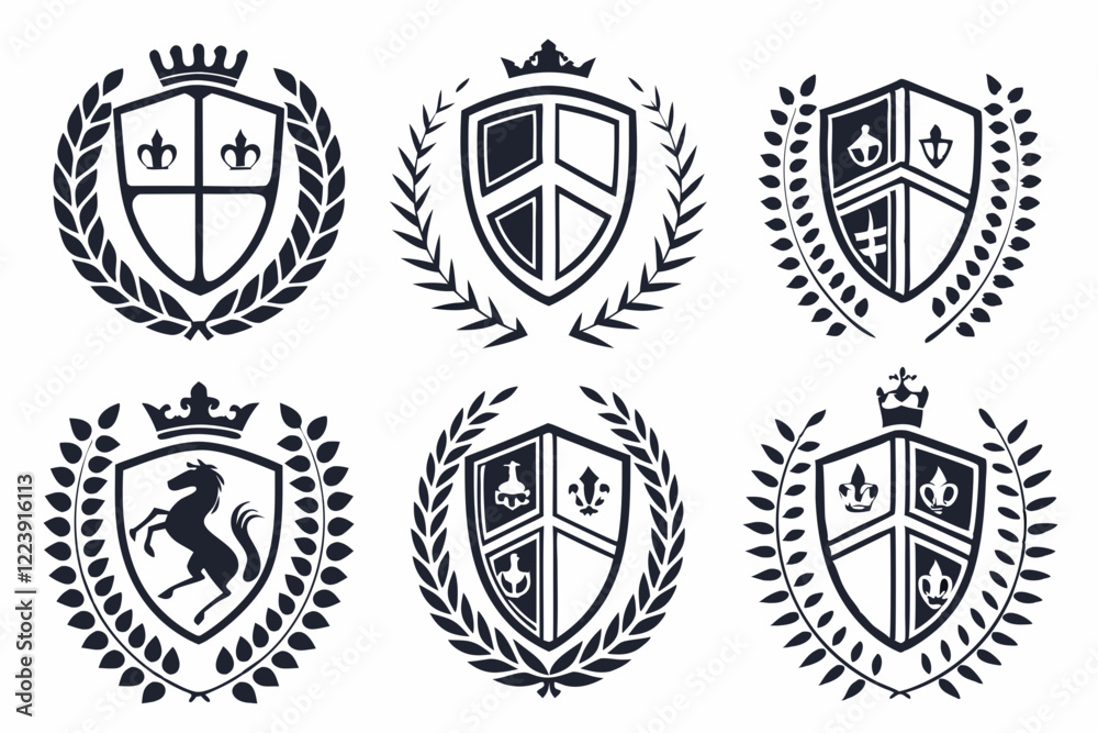 Modern Heraldic Shields, Corporate Shield Design, Clean Shield Logos ...