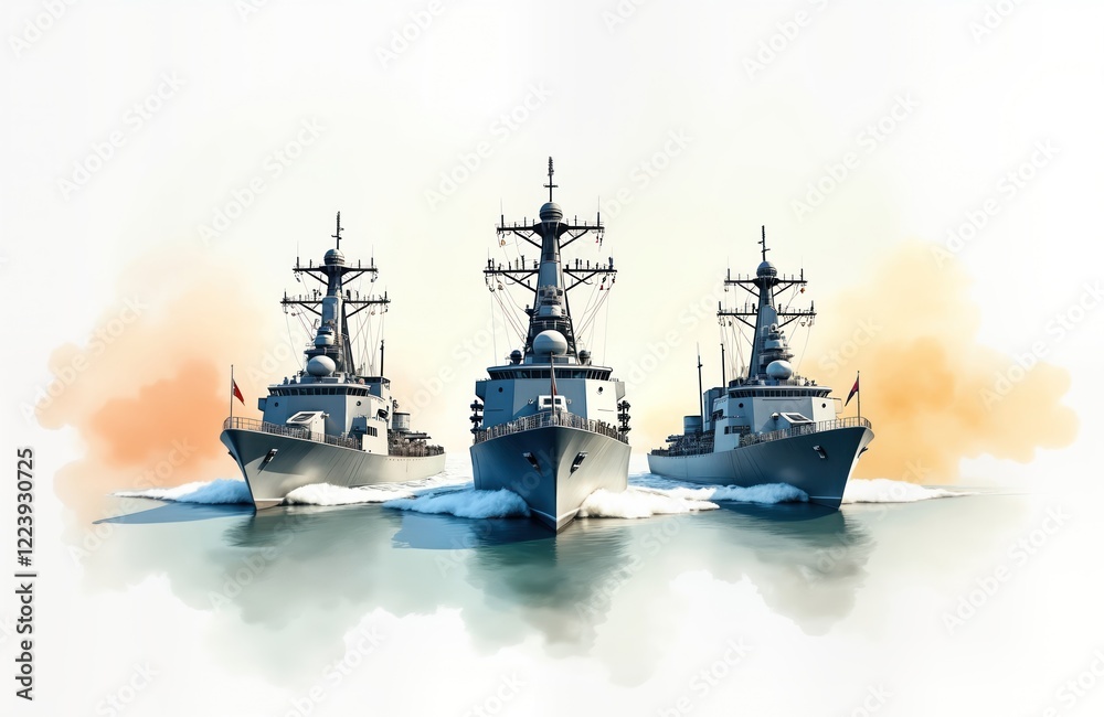 Indian naval warships in formation showcase military strength ...