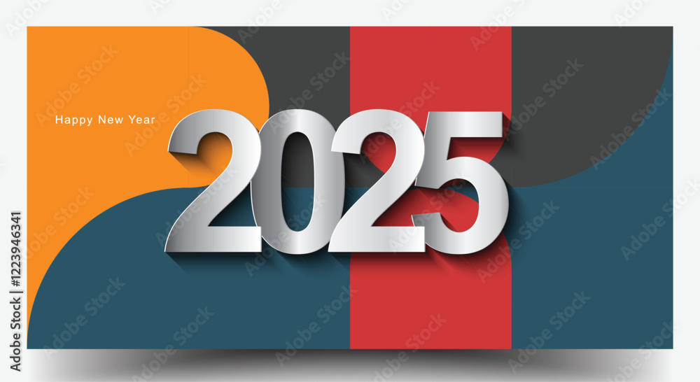 Stockvektorbilden Happy New Year 2025 Background. Elegant Colorfull ...
