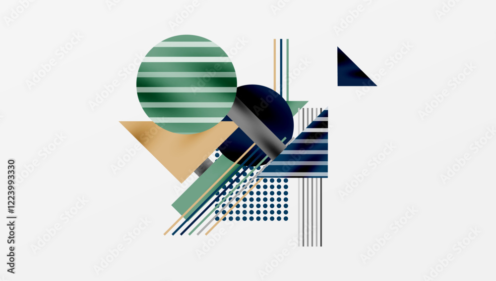 Geometric Abstract Background with Bold Shapes and Contrasting Colors ...