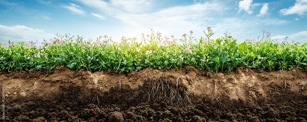 Soil Cross-Section Revealing the Root Networks of Cover Crops ...