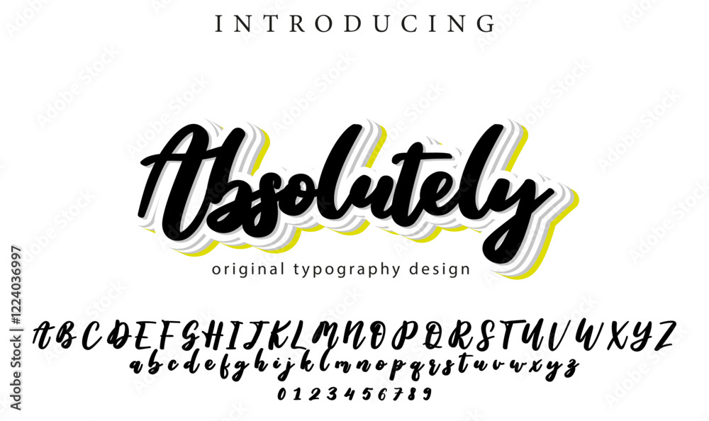 Absolutely Font Stylish brush painted an uppercase vector letters ...