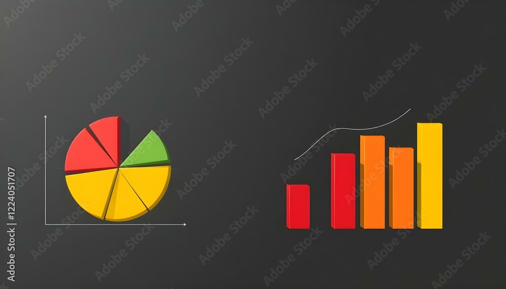 Dynamic 3D Data Visualization: Floating Pie Charts & Bar Graphs icon ...