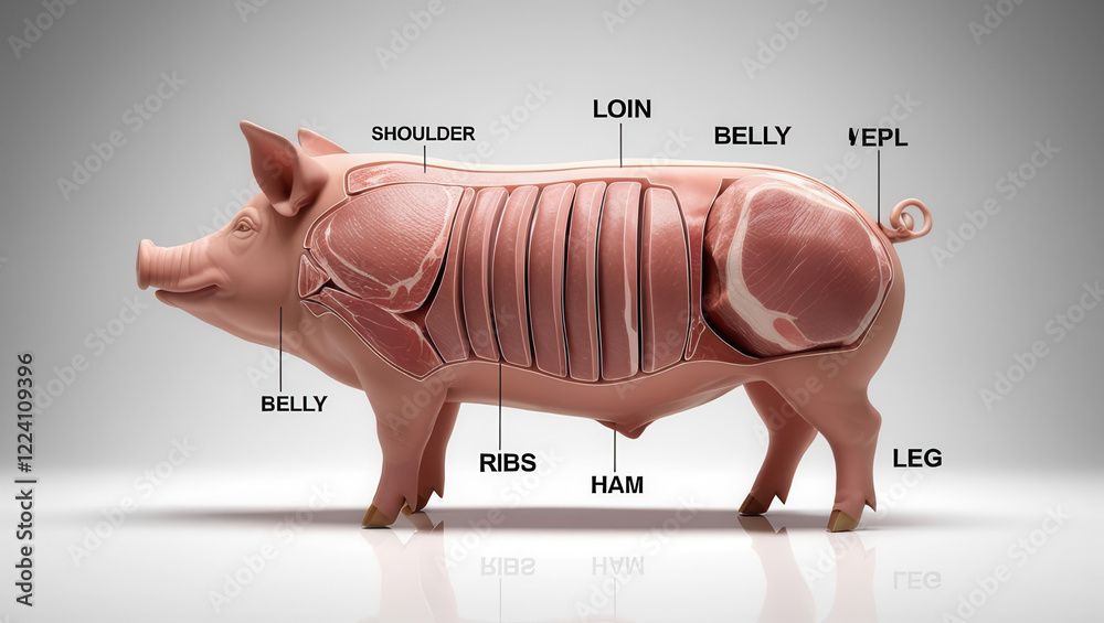 Pig anatomy diagram butchery insights educational content studio ...