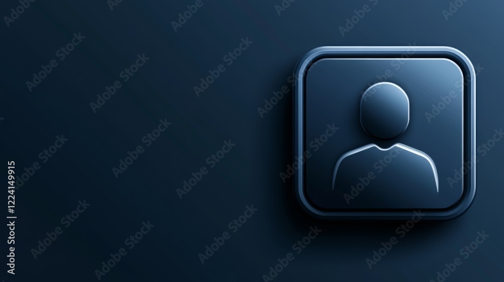 Dark blue user icon, a symbol of person, profile, identity for web ...