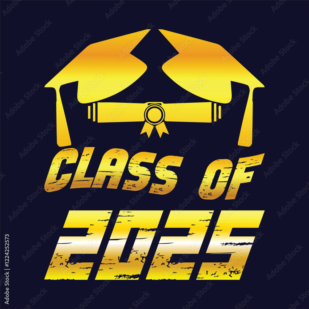Class of 2025 typography design vector. Text for design, congratulation ...