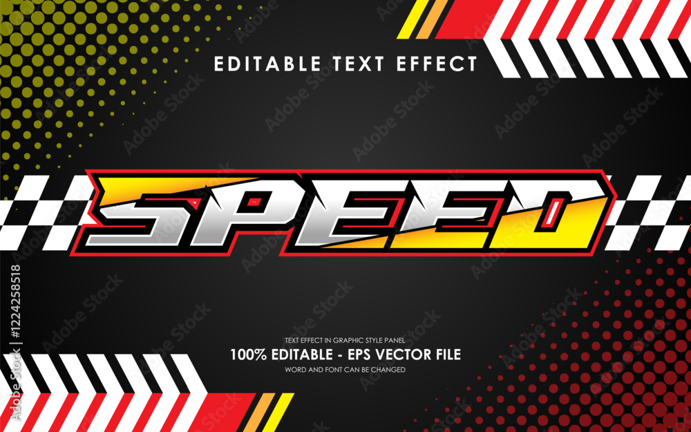 Editable Speed Racing Text Effect with a Racing-Themed Background Stock ...