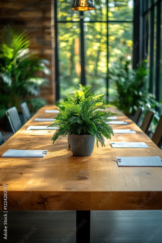 Modern Conference Room with Business Strategy Marketing Materials ...