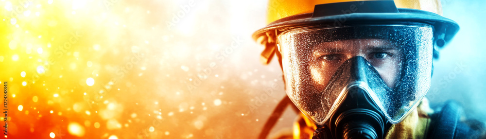 Brave fireman battling flames in urban environment fire scene action ...