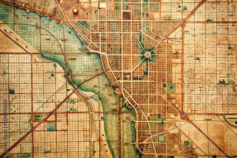 Antique Chicago City Map, Early 1900s, Vintage Cartography, Detailed ...