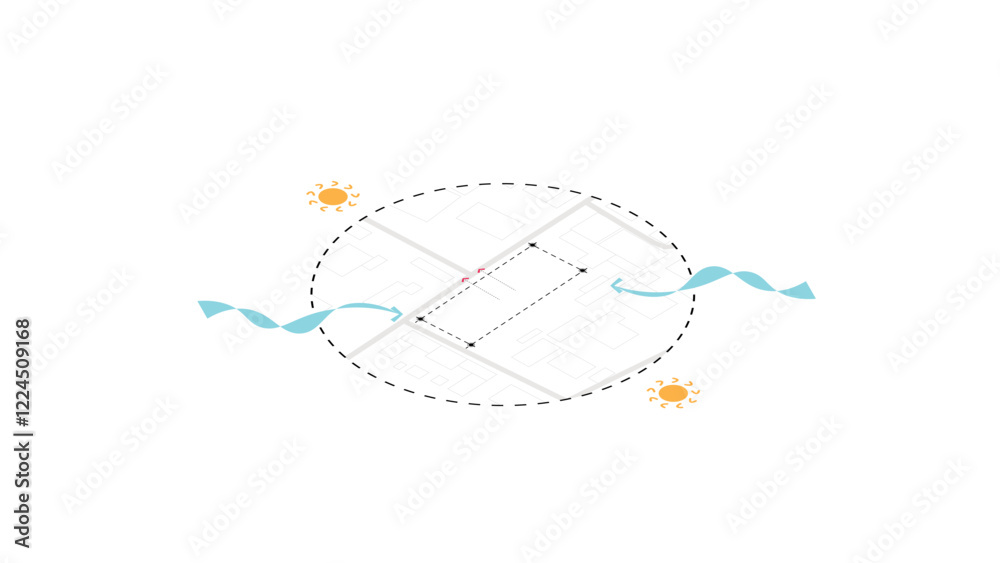 isometric architecture site analysis symbol icon element drawing ...
